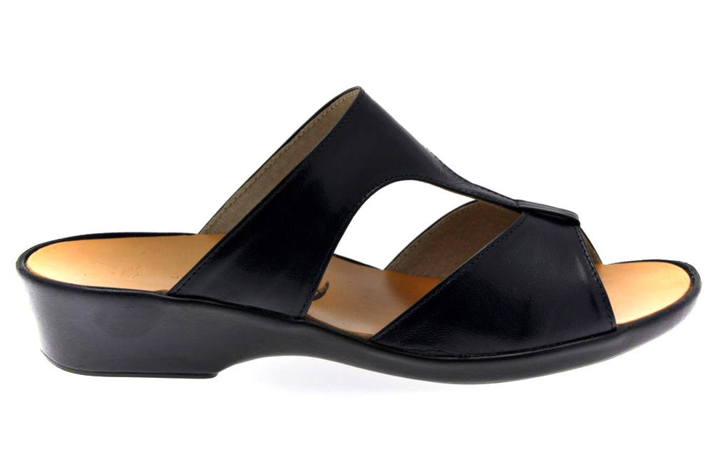 Mule Compensée Solange Noir - Réf. 001*01*01*01 - Chaussures Femme-Mule ...