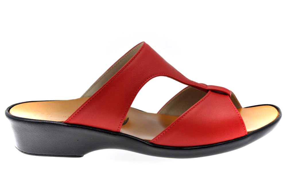 Mule Compensée Solange Rouge - Réf. 001*01*01*01 - Chaussures Femme ...