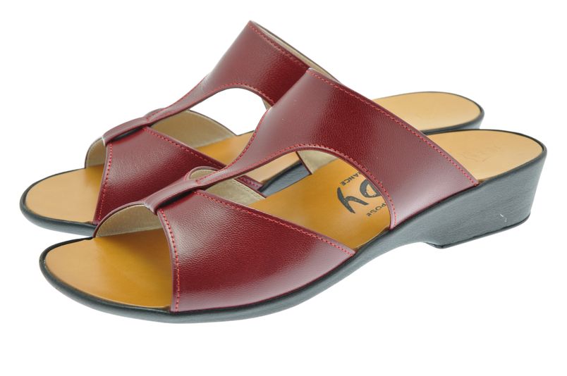 Mule Compensée Solange Rouge Saco - Réf. 001*01*01*01 - Chaussures ...